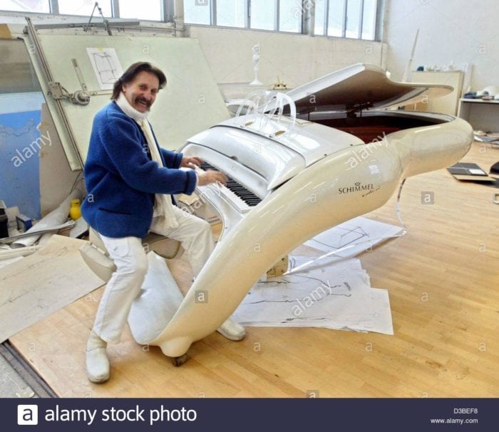 Luigi Colani in his workshop with his Schimmel Pegasus design ...
